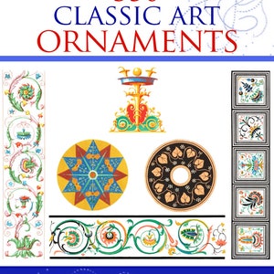 350 CLASSIC ART ORNAMENTS ~ 1870 German Edition of 350 Rare Color ...