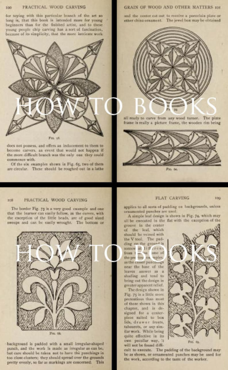 Easy Lessons in the Art of PRACTICAL WOOD CARVING Rare Illustrated Book ...