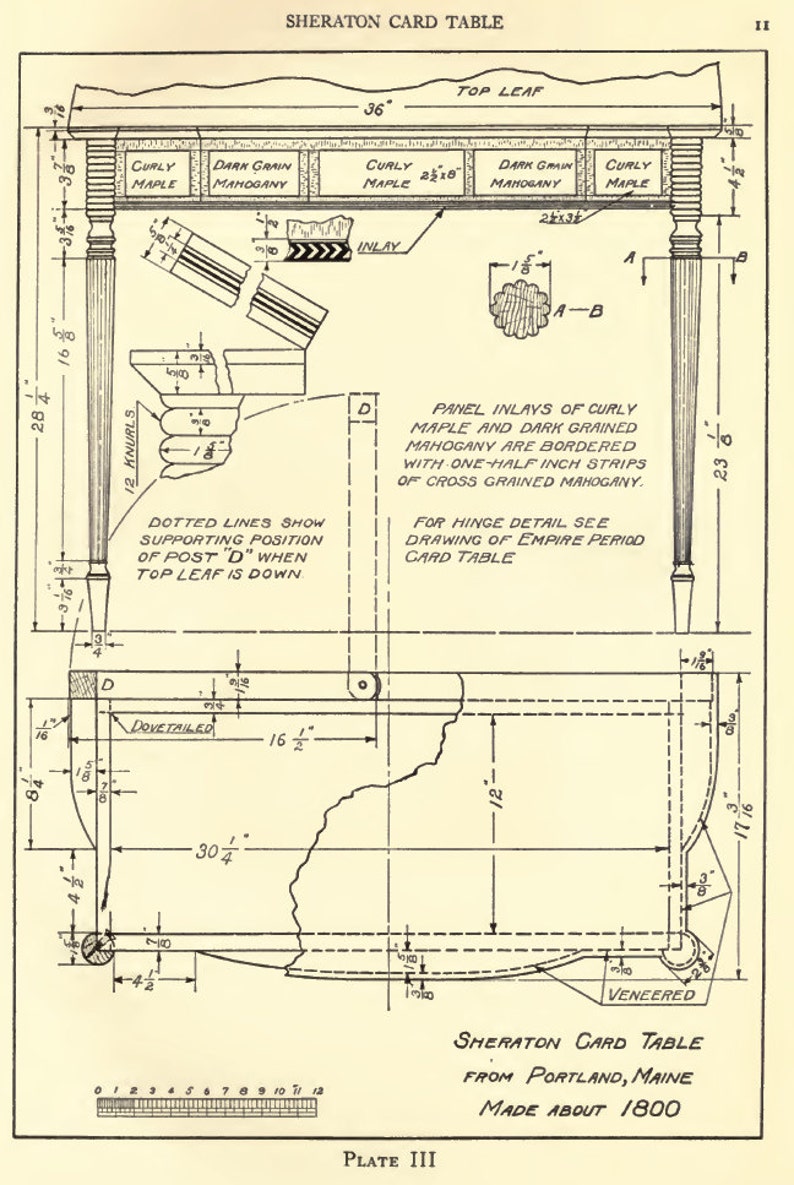 Colonial Furniture 17 Woodworking Patterns With Instructions SHERATON ...