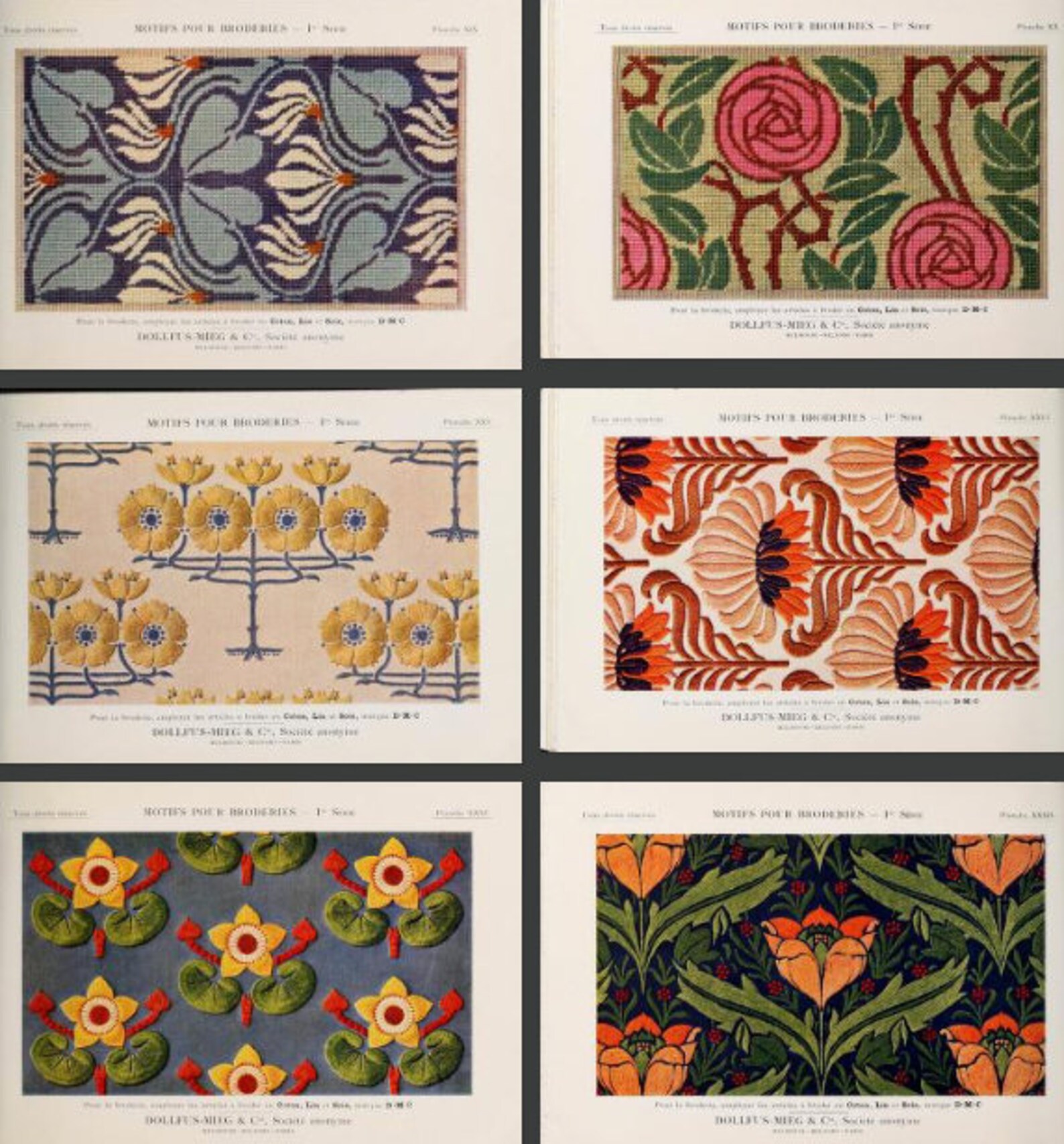 FRENCH EDITION ~ Full Color Hand Embroidery Motif Designs and Patterns ...