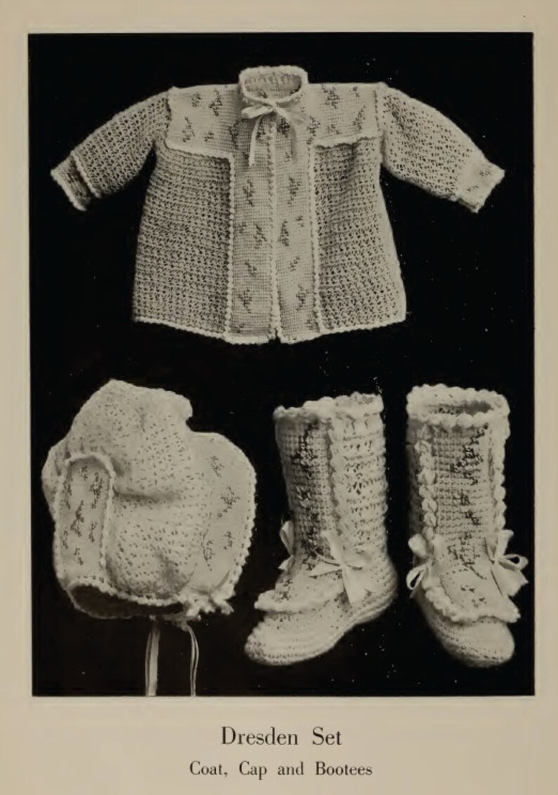 CRO-KNITTING 32 PATTERNS The Art of Worsted Work & Crocheted | Etsy