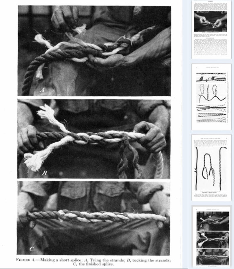 Farm Rope KNOTS HITCHES SPLICES Guide to Care and Use of | Etsy