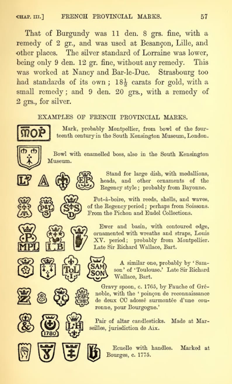 FRENCH GOLDSMITHS Makers and Marks From 1672 RARE Reference Hallmarks ...