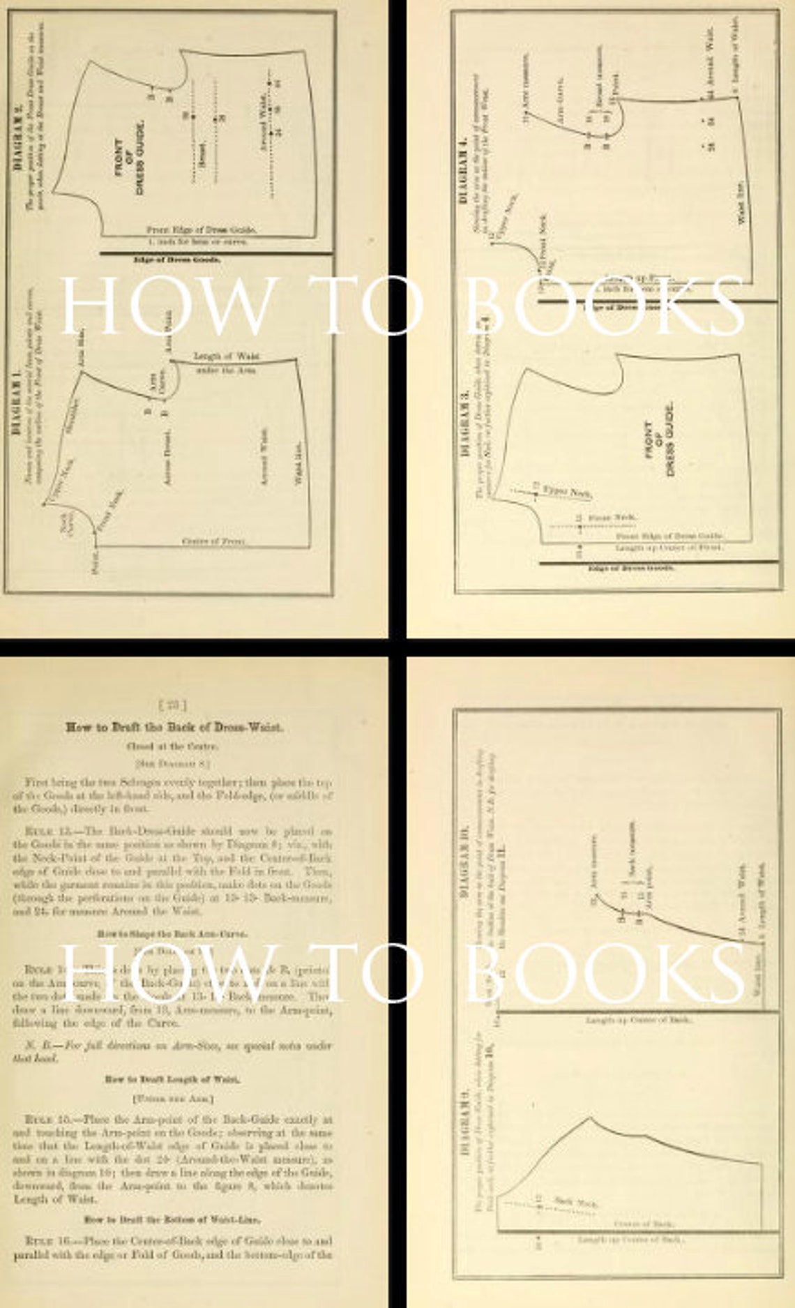 78 Victorian Diagram Sewing Patterns From the Art of DESIGNING DRAFTING ...