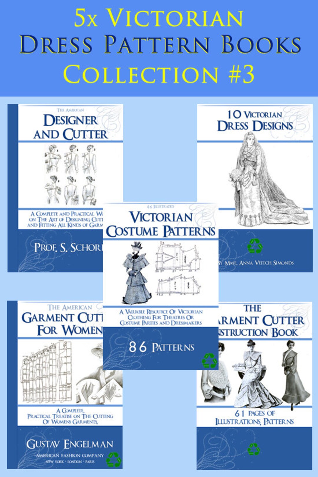 Best Selling Collection of 5 X RARE Victorian COSTUME PATTERN Books ...