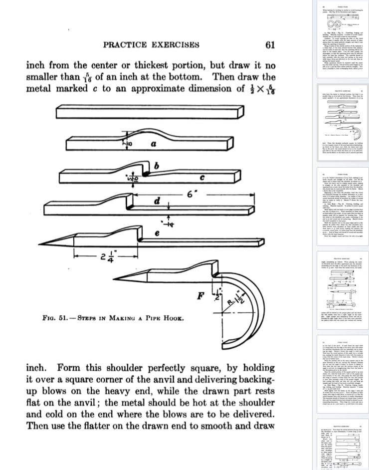 FORGE WORK TUTORIAL Illustrated Textbook Blacksmith | Etsy