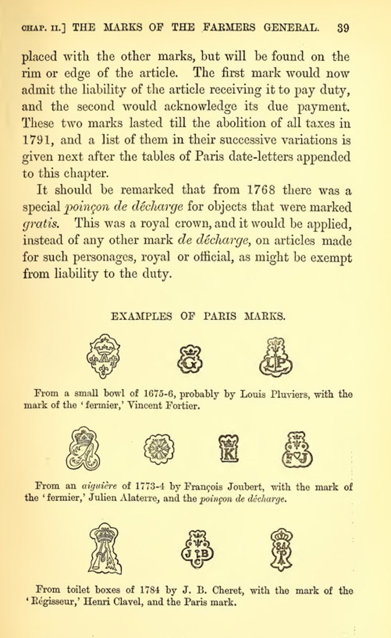 FRENCH GOLDSMITHS Makers and Marks From 1672 RARE Reference Hallmarks ...