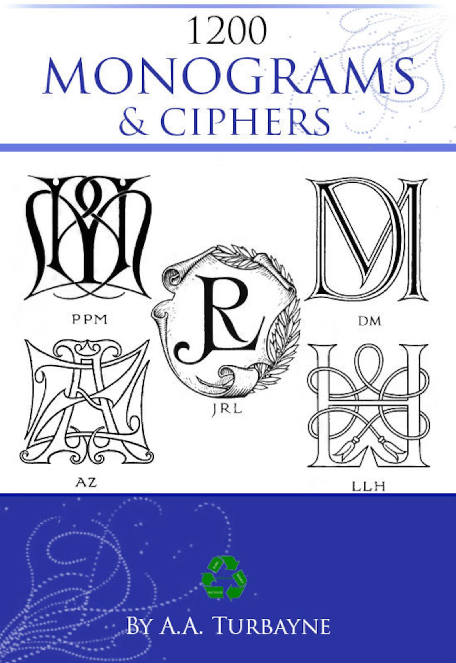 1200 MONOGRAMS & CIPHERS 152 Pages Printable Pattern Book for - Etsy