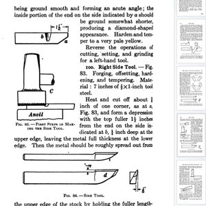 FORGE WORK TUTORIAL Illustrated Textbook Blacksmith Metalworking Tool ...