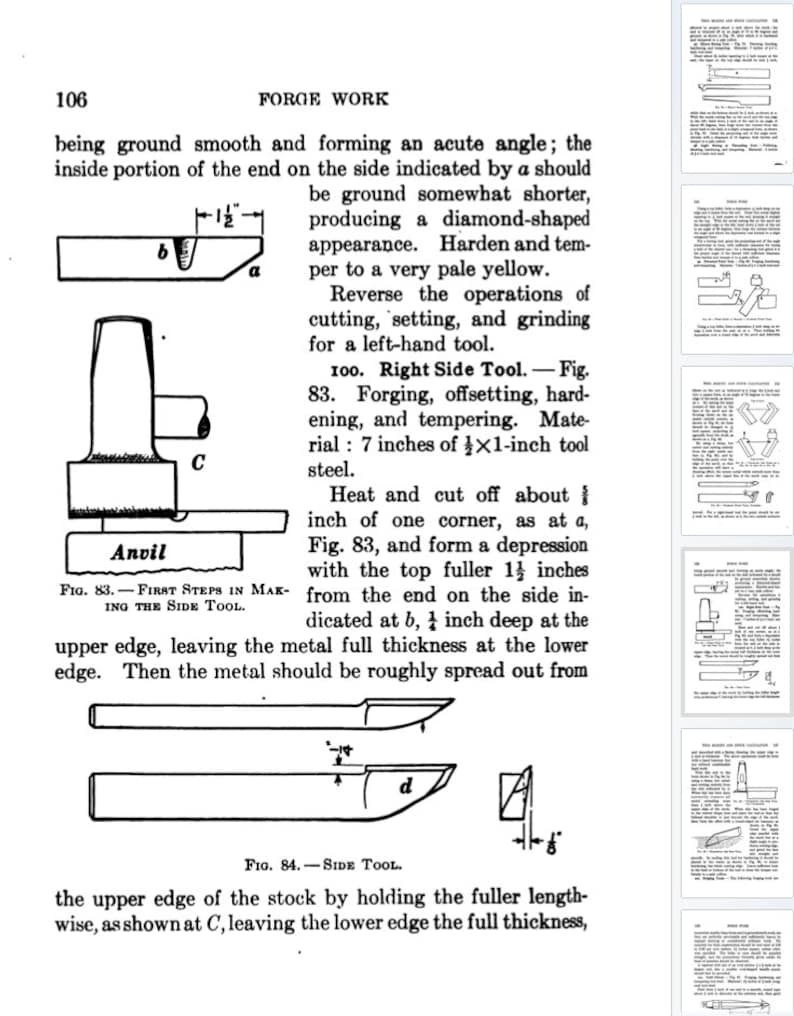 FORGE WORK TUTORIAL Illustrated Textbook Blacksmith | Etsy