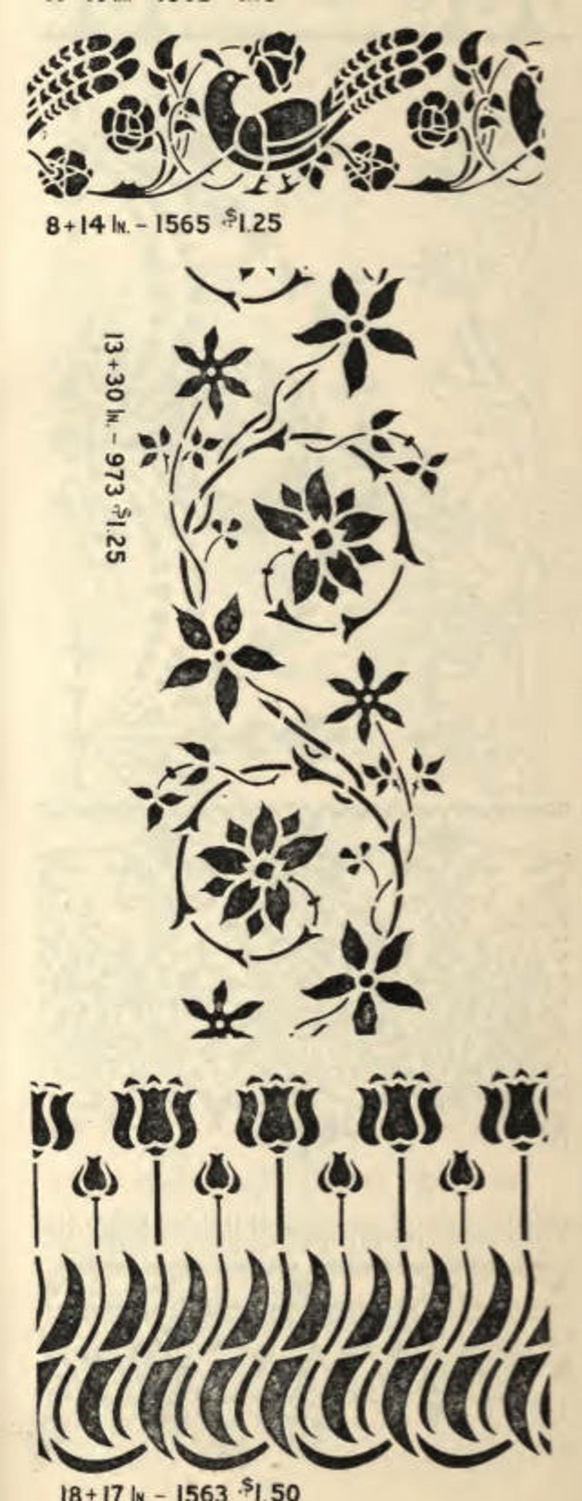 700 DECORATIVE STENCIL PATTERNS Rare 1900 Design Catalog for | Etsy