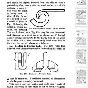 FORGE WORK TUTORIAL Illustrated Textbook Blacksmith Metalworking Tool ...