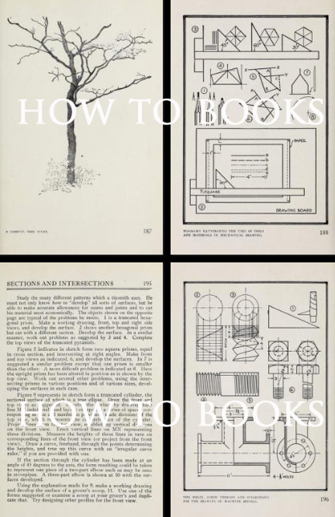 APPLIED DRAWING Pictorial Decorative Mechanical Rare | Etsy