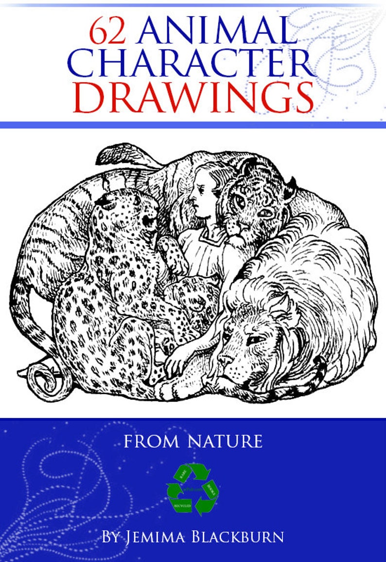 62 WILD ANIMAL DRAWINGS Scenes of Animal Life and Character Printable ...