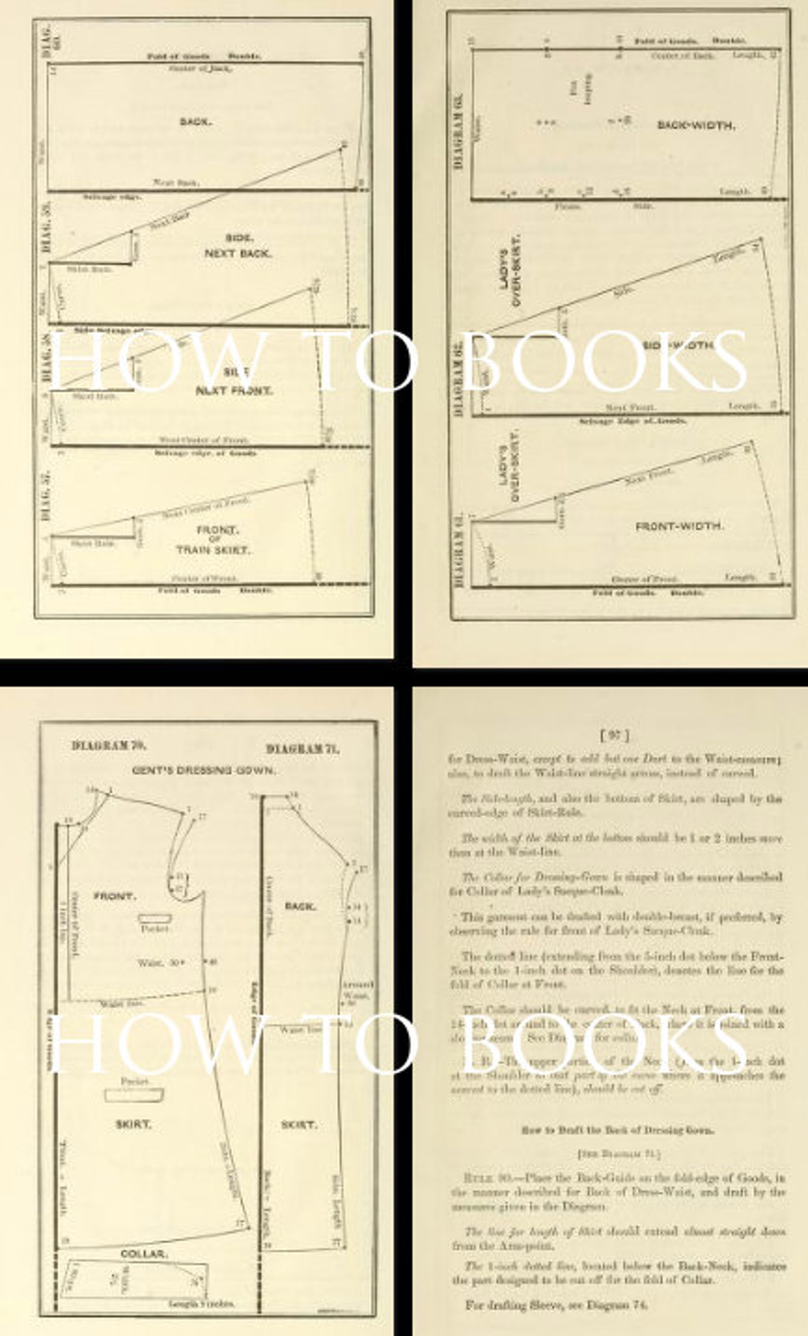 78 Victorian Diagram Sewing Patterns From the Art of DESIGNING DRAFTING ...