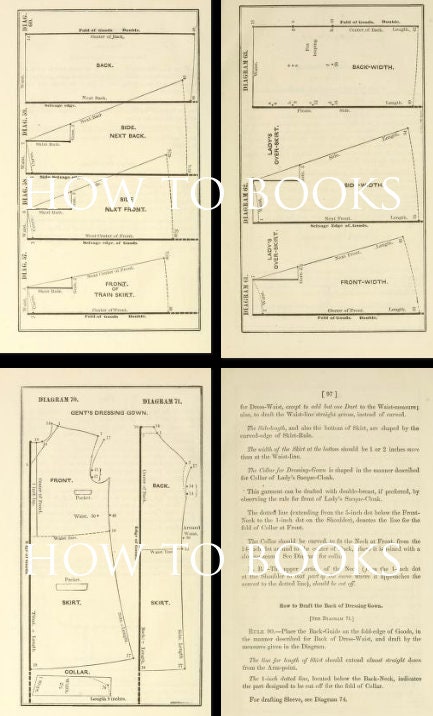 78 Victorian Diagram Sewing Patterns From the Art of DESIGNING DRAFTING ...
