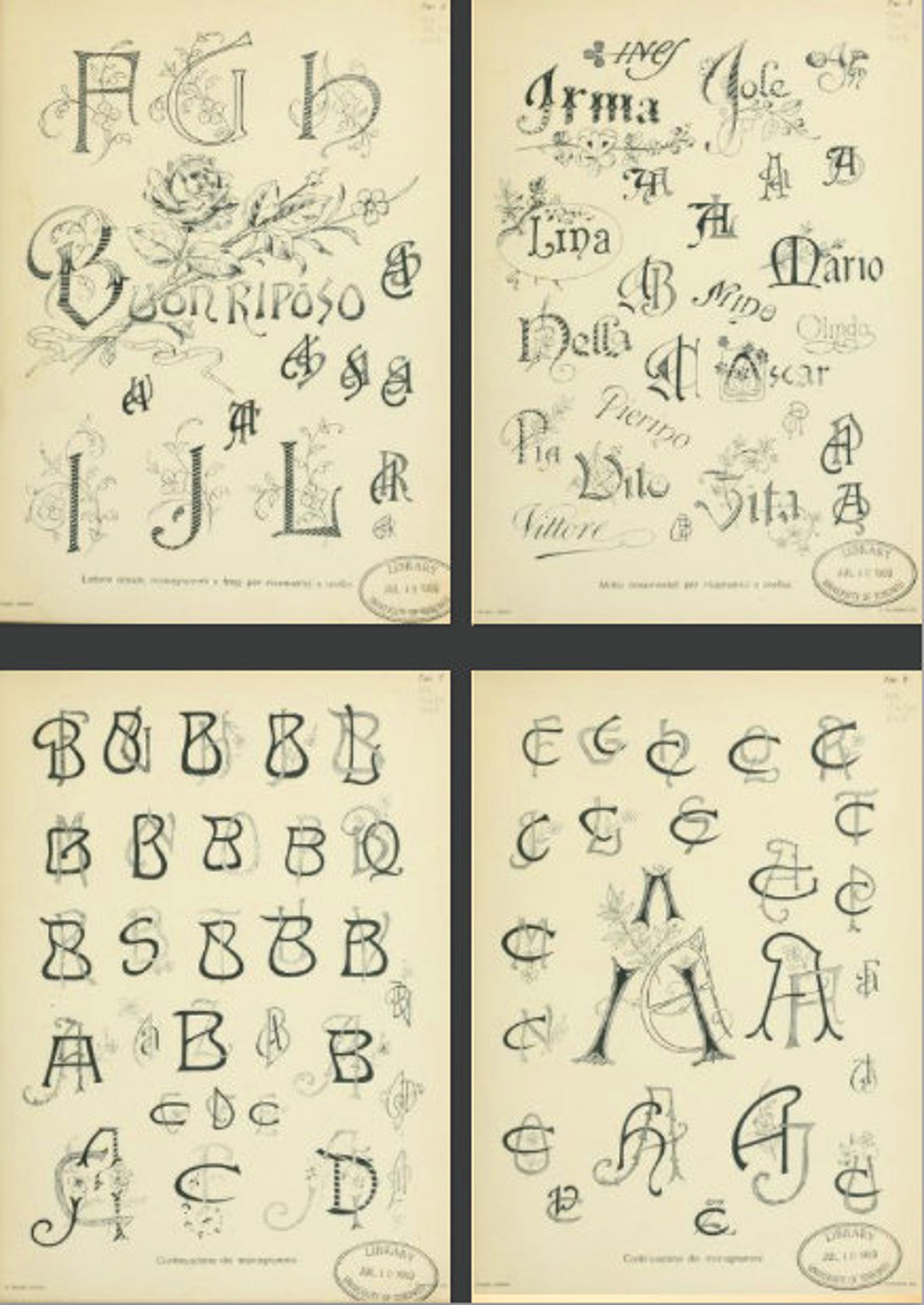 L'ornamentazione MONOGRAMS - ALPHABETS - DESIGNS ~ Italian Edition ~ 85 ...