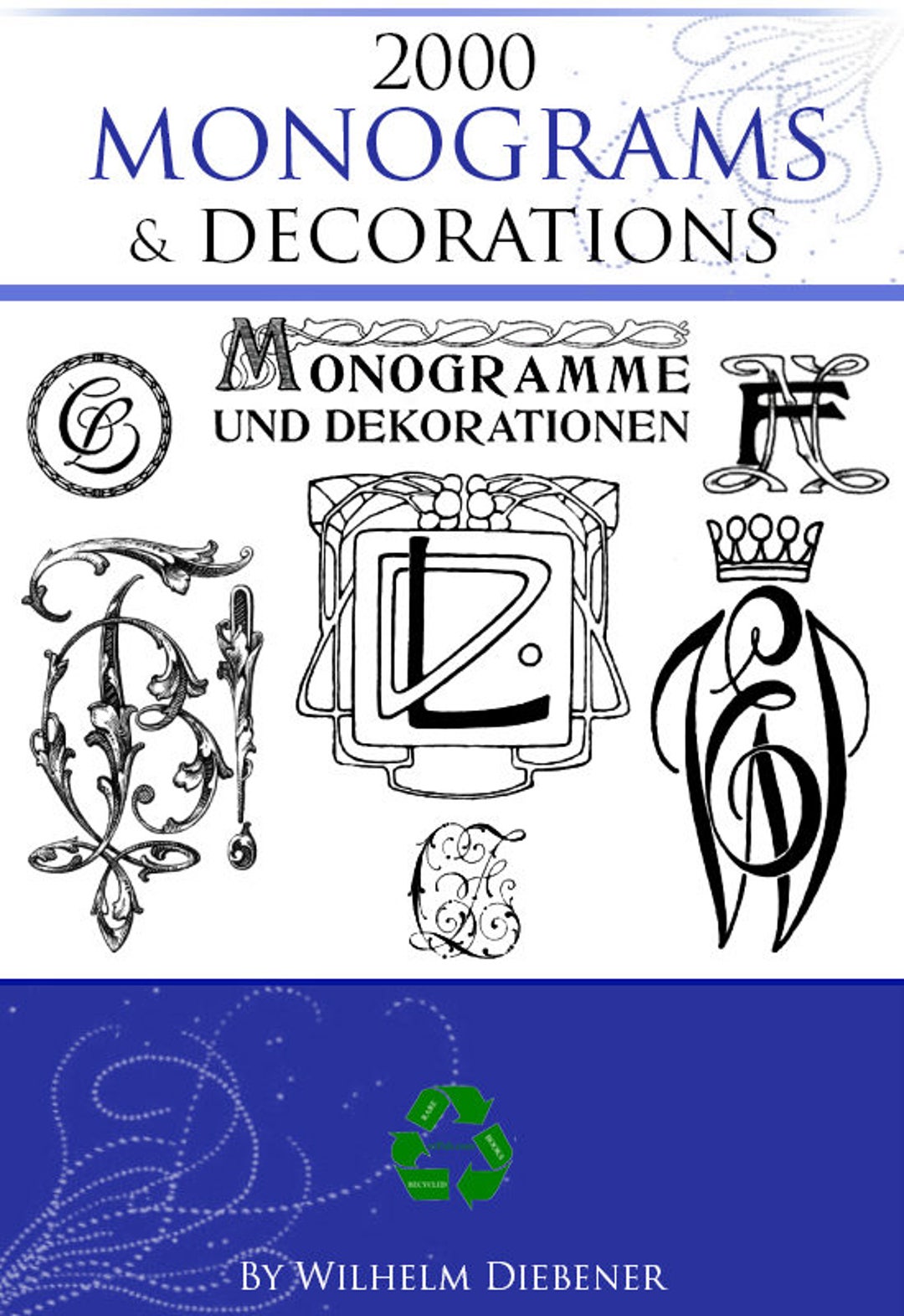 2000 MONOGRAMS and DECORATIONS 150 Pages Printable Old German Pattern ...