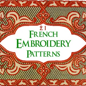 21 France HAND EMBROIDERY PATTERNS Old Illustrated French Book 42 Pages ...