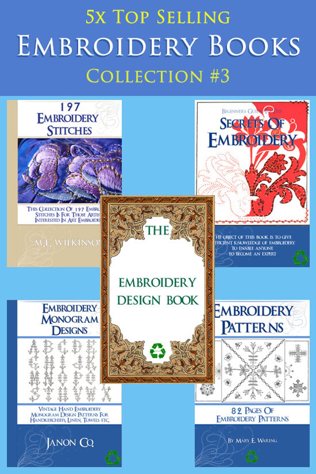 New Collection of 5x TOP SELLING EMBROIDERY Design Books ~ Lessons ...