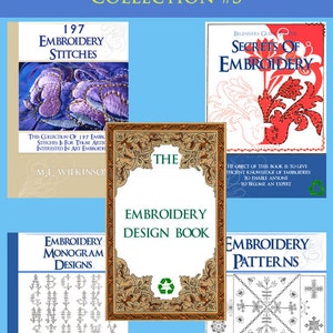 New Collection of 5x TOP SELLING EMBROIDERY Design Books Lessons ...