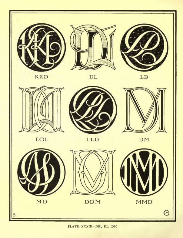 1200 MONOGRAMS & CIPHERS 152 Pages Printable Pattern Book for - Etsy