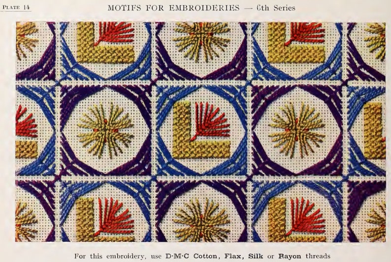 28 Pages of French Full Color Hand EMBROIDERY MOTIF PATTERNS - Etsy