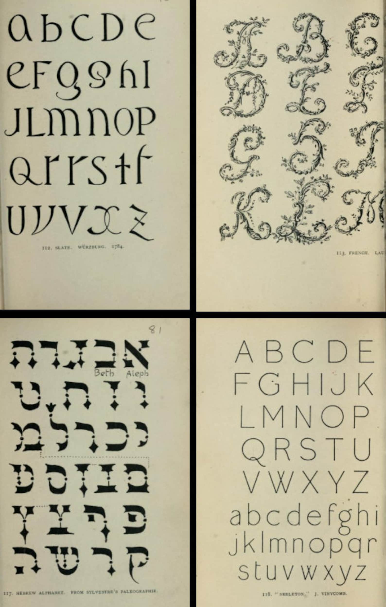 150 ALPHABETS Old and New Rare Illustrated Reference Book for - Etsy