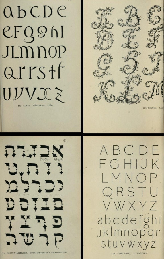 150 ALPHABETS Old and New Rare Illustrated Reference Book for - Etsy