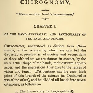 The ART of HAND READING Chirognomy Chiromancy Instant Download Palm ...
