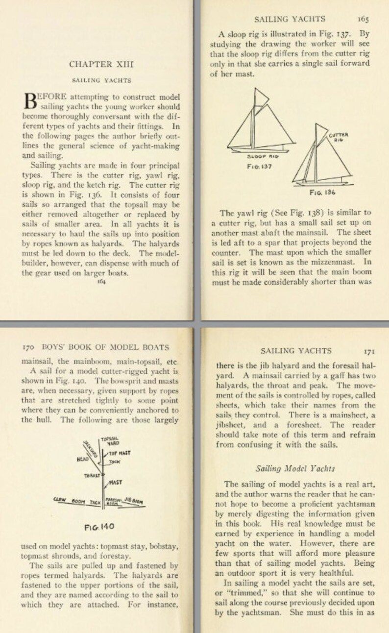 How to BUILD MODEL BOATS Rare Old Tutorial Book 224 Pages Read - Etsy