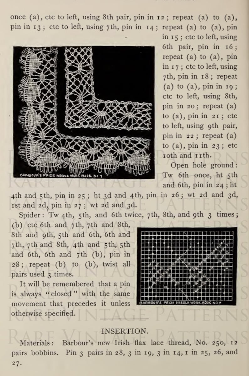 EMBROIDERY LACE MAKING and Needlework Book 7 with 58 Patterns | Etsy