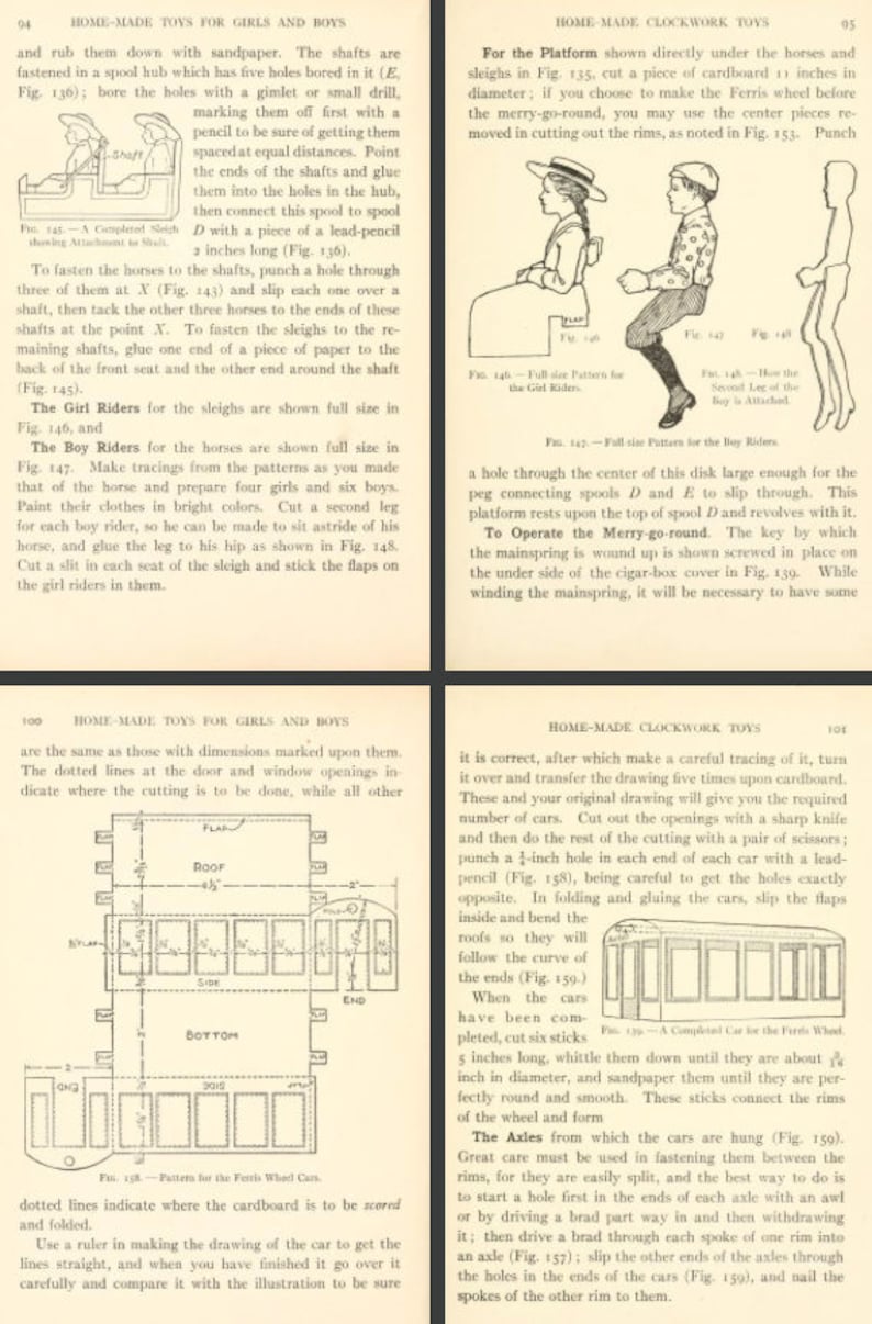 Vintage Home Made TOYS for BOYS and GIRLS Instructions on How - Etsy