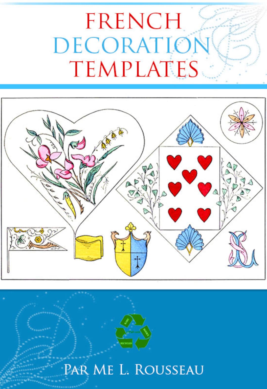 Rare 1892 FRENCH DECORATION TEMPLATES 57 Different Printable Hand ...