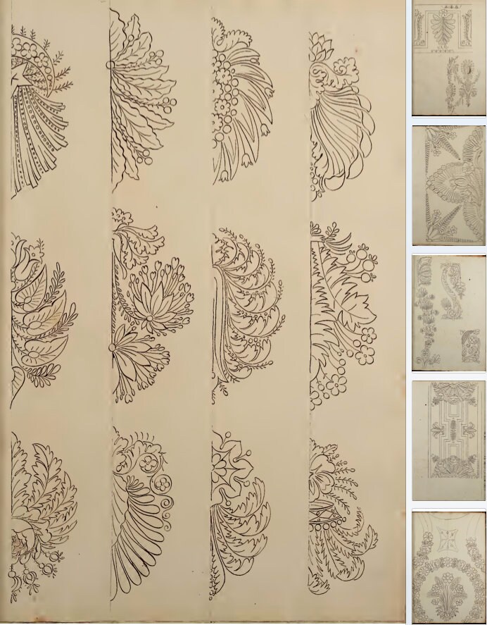 100 FRENCH EMBROIDERY DESIGNS Rare 1793 French Pattern Book | Etsy