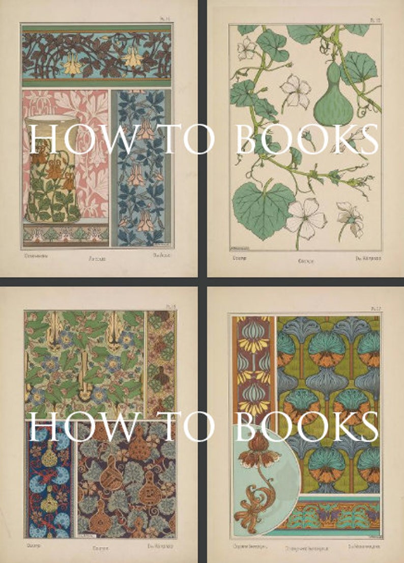 ART NOUVEAU PLANTS Pattern Book 53 Full Color Plates by M. Eugène ...
