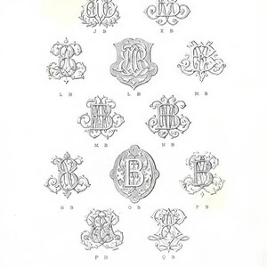 864 FRENCH MONOGRAMS Louis XIV Rare Printable Designs Book for ...