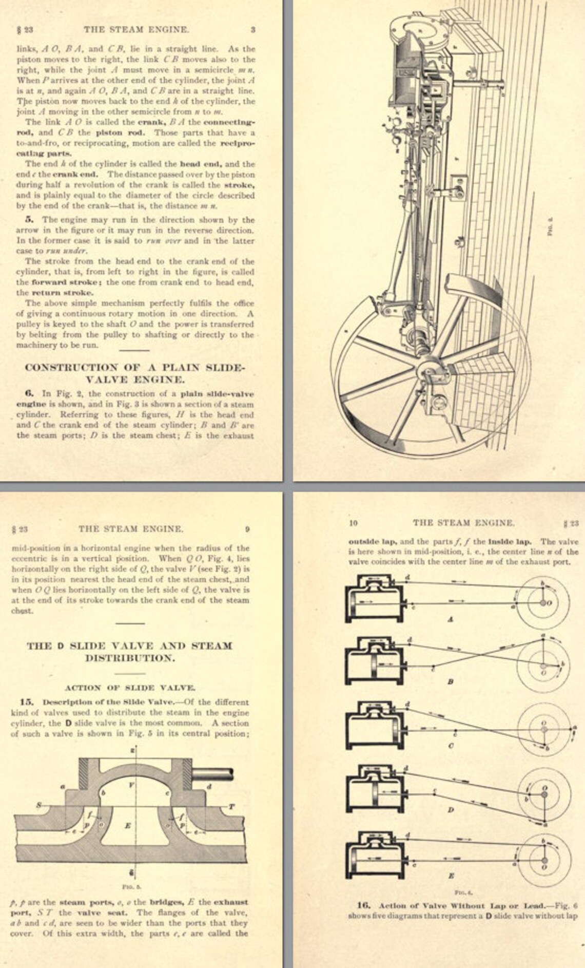 The STEAM ENGINE a Rare ILLUSTRATED Textbook on Steam Engineering 584 ...