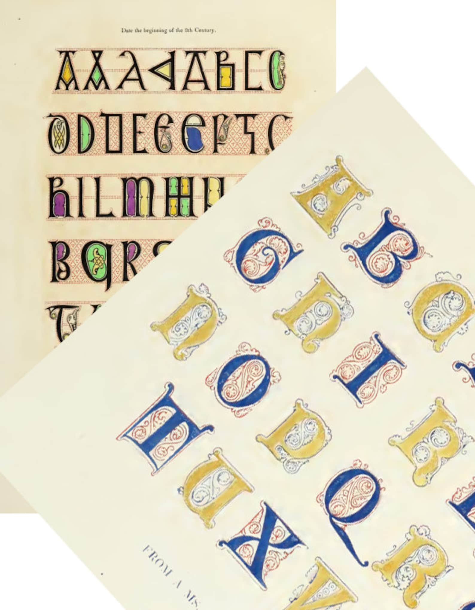 FANCY ALPHABETS of the Middle Ages RARE Illustrated Book in Color ...