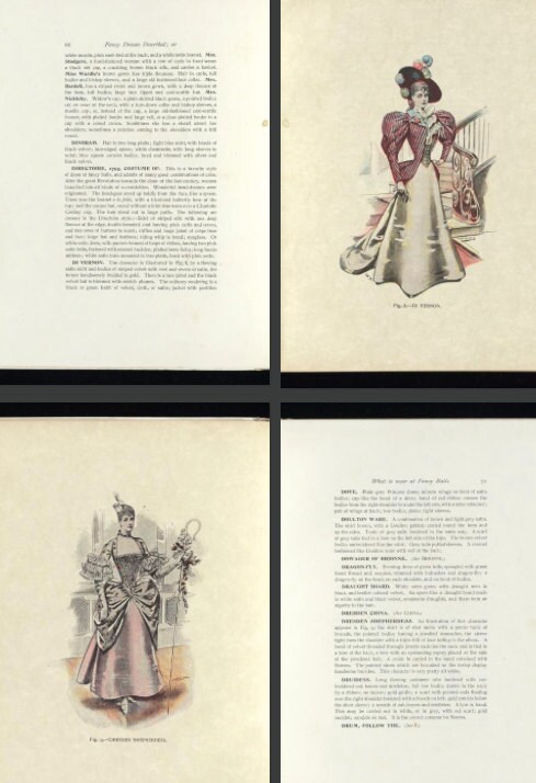 FANCY DRESS COSTUMES Bk2 Rare Illustrated Book on What to Wear to Fancy ...