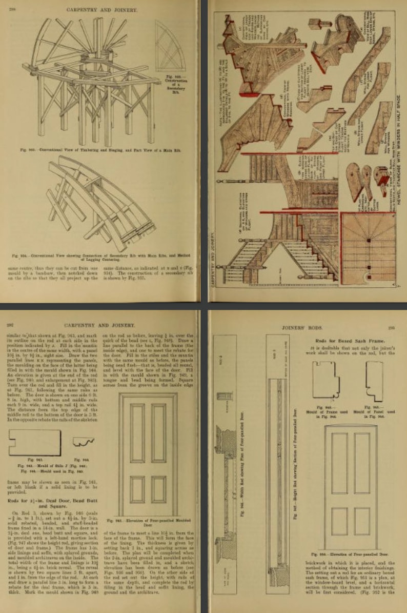 CARPENTRY and JOINERY Rare Practical Guide Over 1800 - Etsy