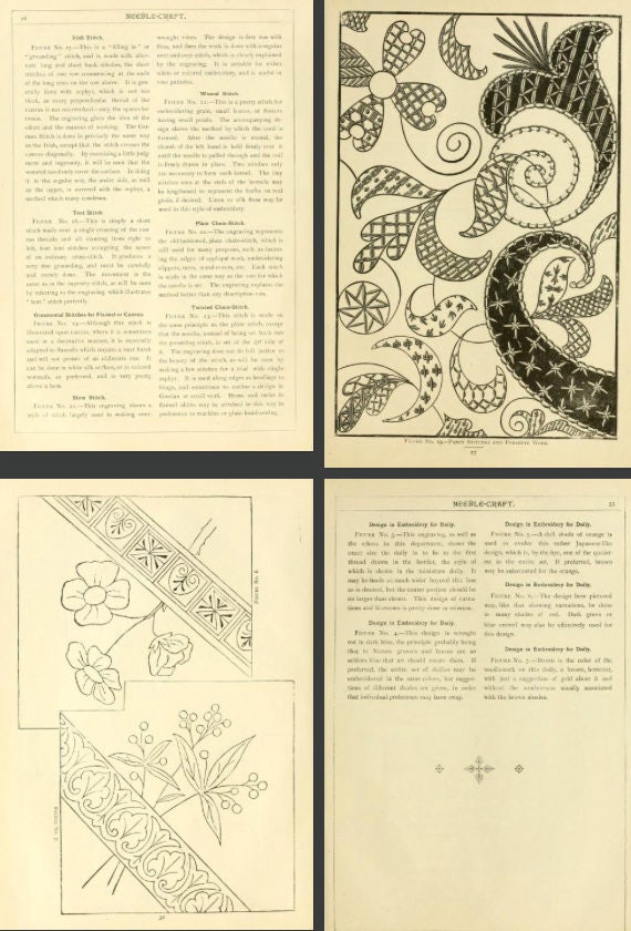 ARTISTIC PRACTICAL NEEDLEWORK Embroidery Crochet Macrame Alphabets ...