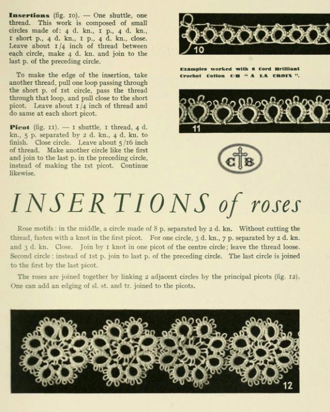 ILLUSTRATED GUIDE to TATTING Fancy Stitches Tutorial With - Etsy