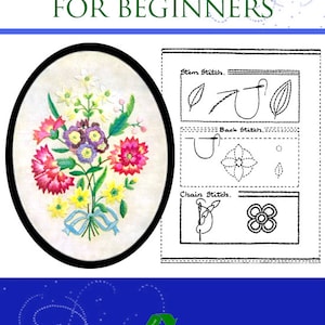 The EMBROIDERY BOOK for BEGINNERS Tutorial Book on Stitches Designs ...