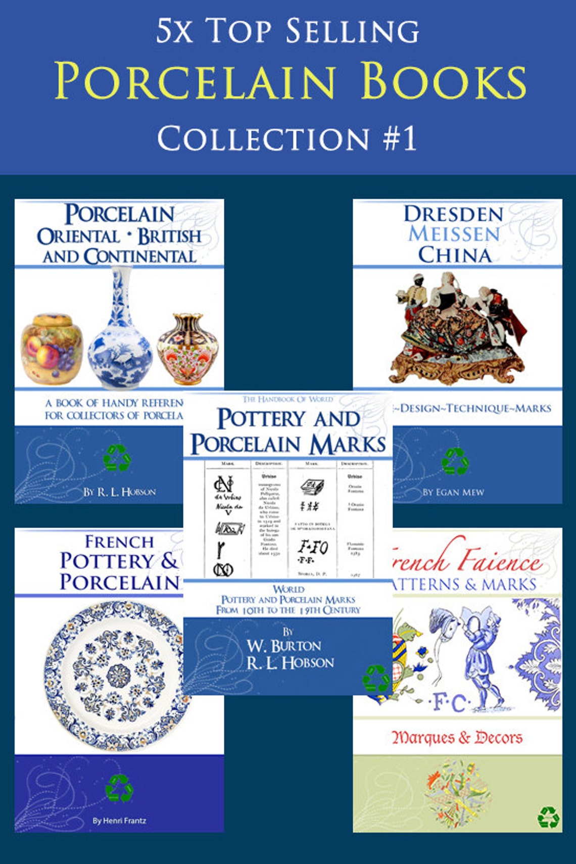 New Collection of 5x TOP Selling PORCELAIN MARKS Books ~ Examples of ...