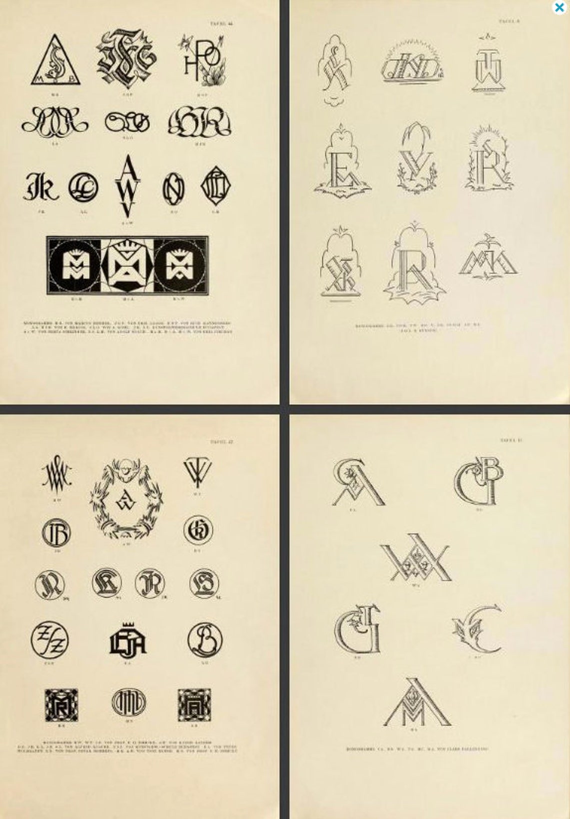 New Collection of 5 X RARE Victorian Monograms and Alphabet - Etsy