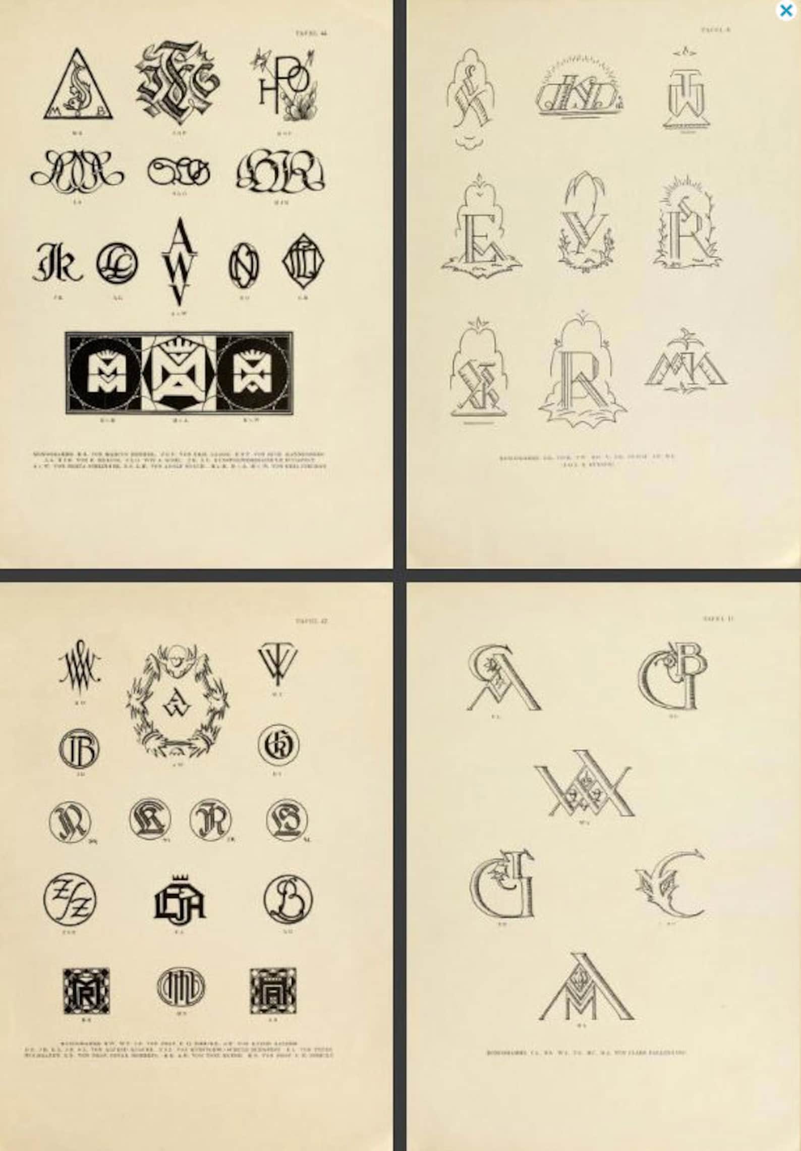 New Collection of 5 X RARE Victorian Monograms and Alphabet - Etsy