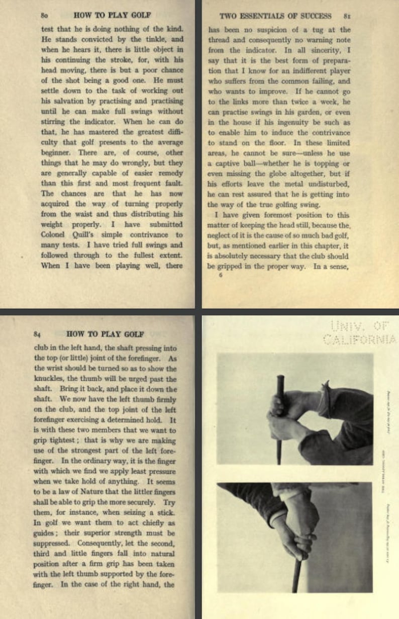HOW to PLAY GOLF Instructions by Six Times Open Champion Harry Vardon ...