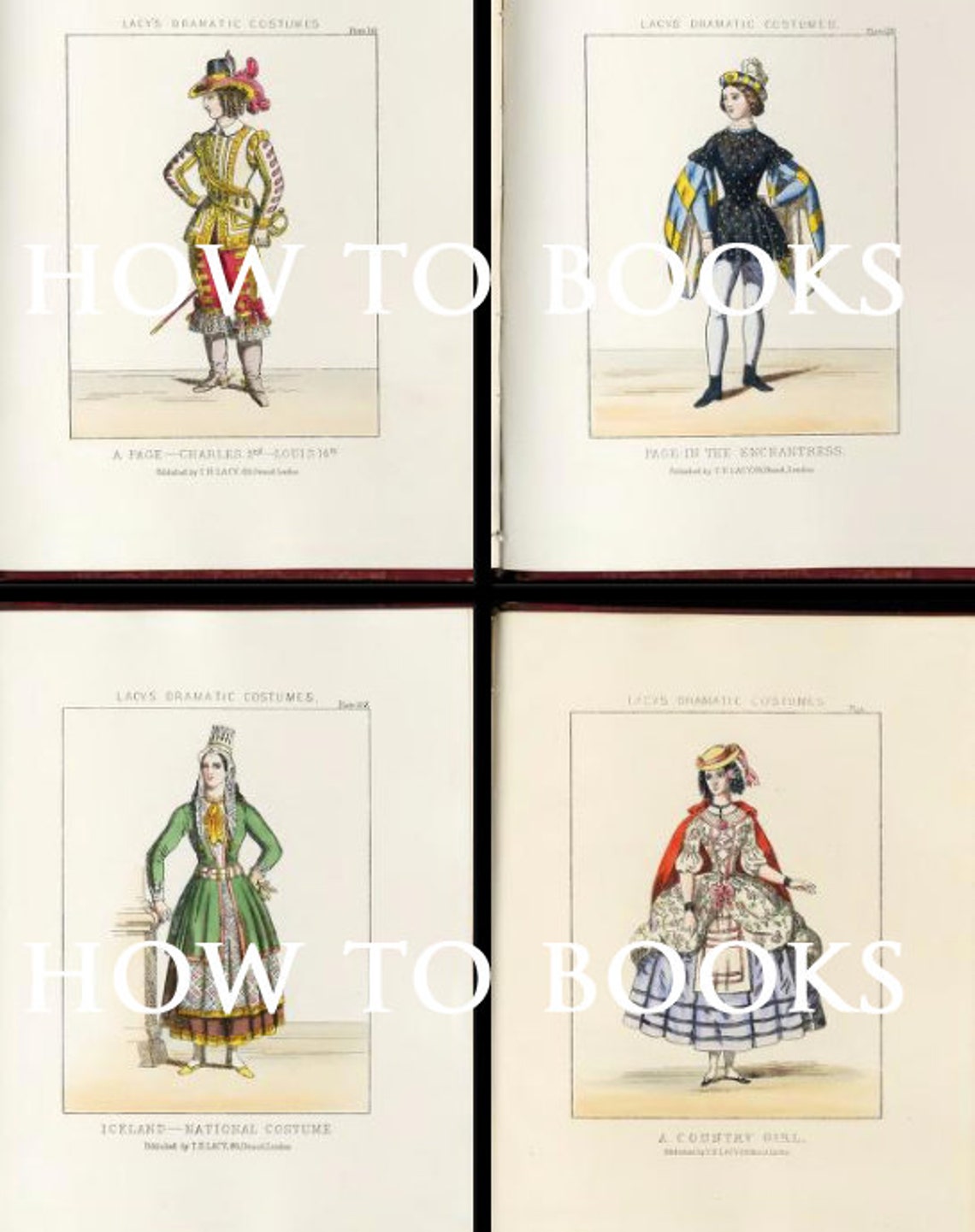 200 HISTORICAL FEMALE COSTUMES in Full Page Colored Images of Dresses ...