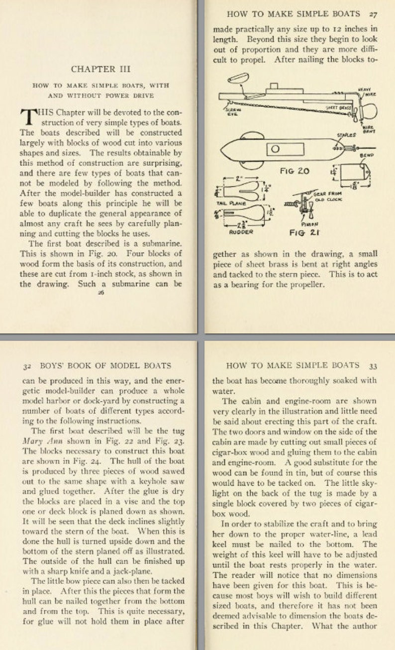 How To Build Model Boats Rare Old Tutorial Book 224 Pages Read - Etsy
